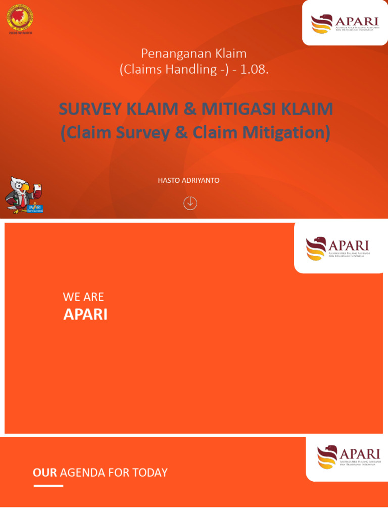Hasto Adriyanto - Klaim Survey Dan Mitigasi Klaim Sesi 2 | PDF