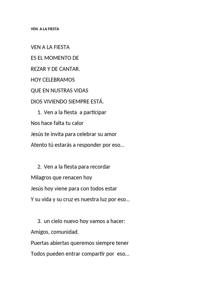 Ven A La Fiesta | PDF