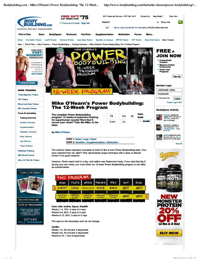 Docit - Tips Bodybuildingcom Mike Ohearns Power Bodybuilding The 12 ...