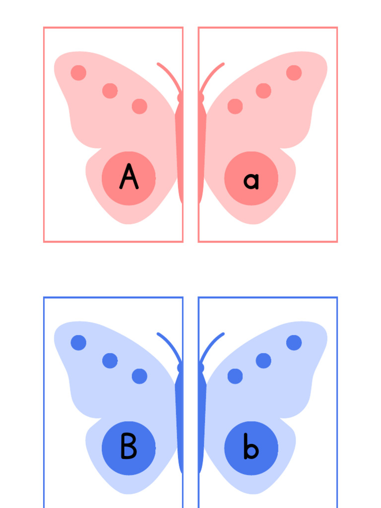 Alphabet Flashcards Pink Blue Simple Style | PDF