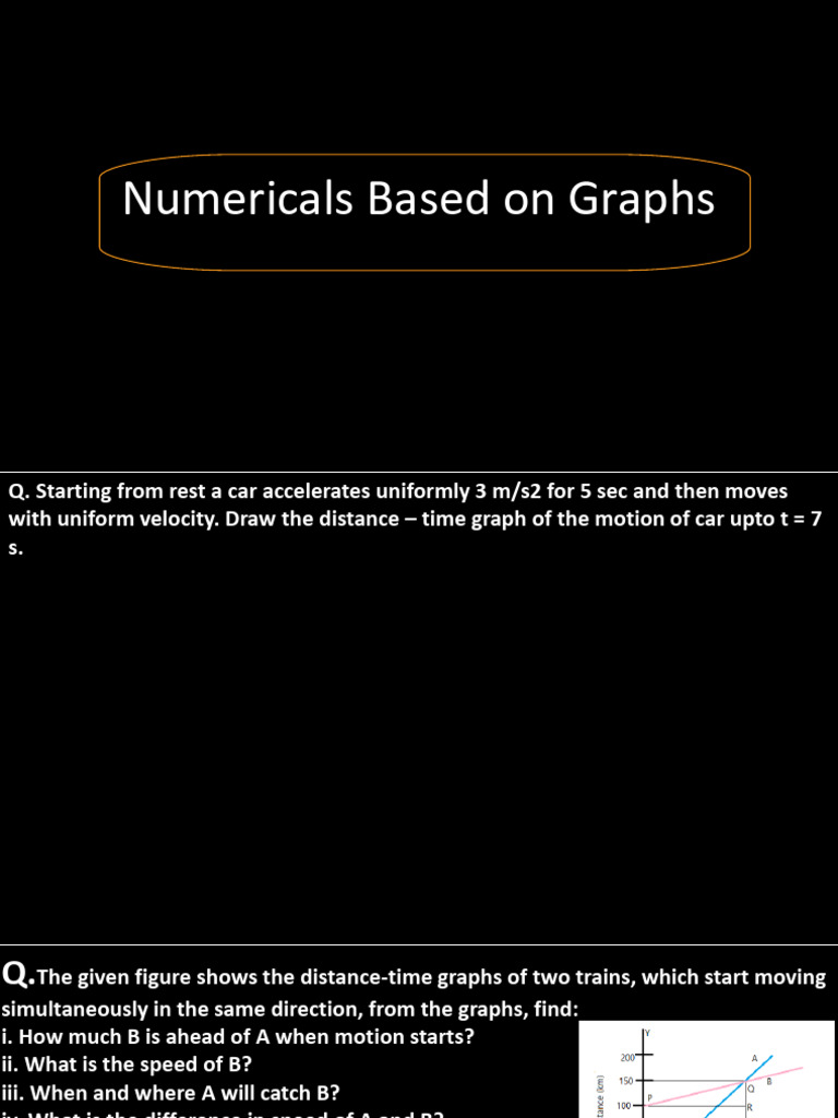 Distance-Time Graphs and Numericals | PDF