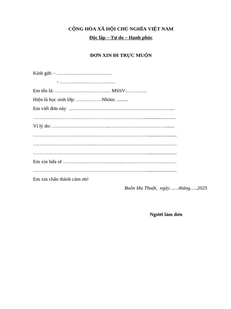 Don Xin Nghi Phep | PDF