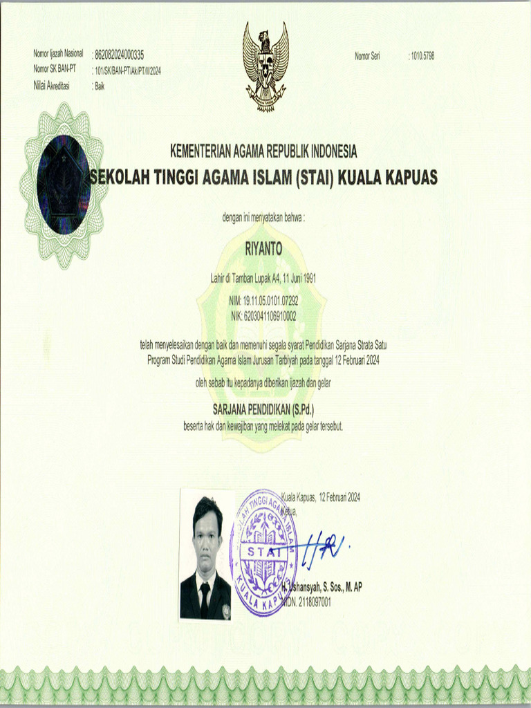 Ijazah Riyanto | PDF