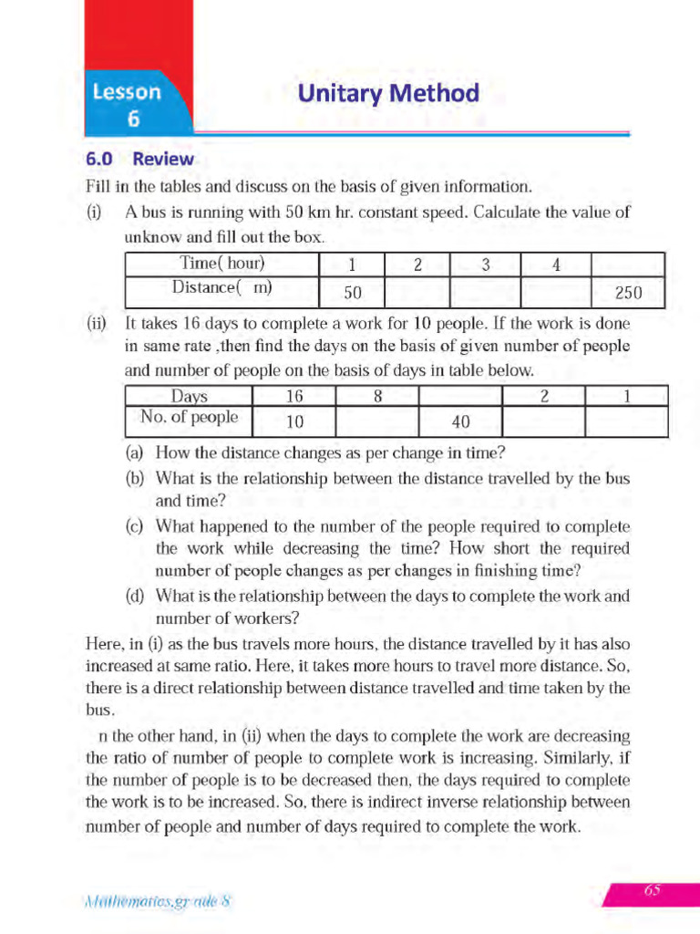 Unitary Method | PDF