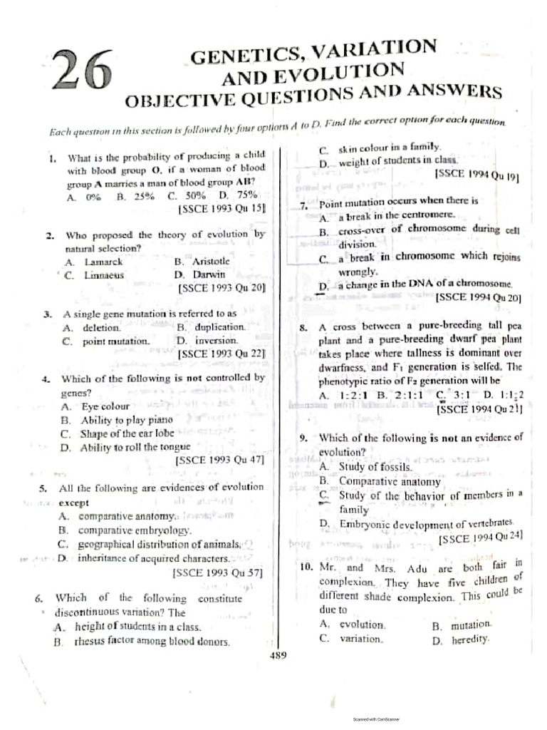 biology genetics and variation | PDF