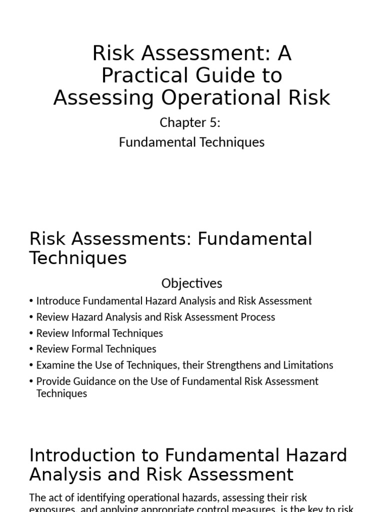 Fundamental Techniques for Risk Assessment | PDF | Risk | Risk Assessment