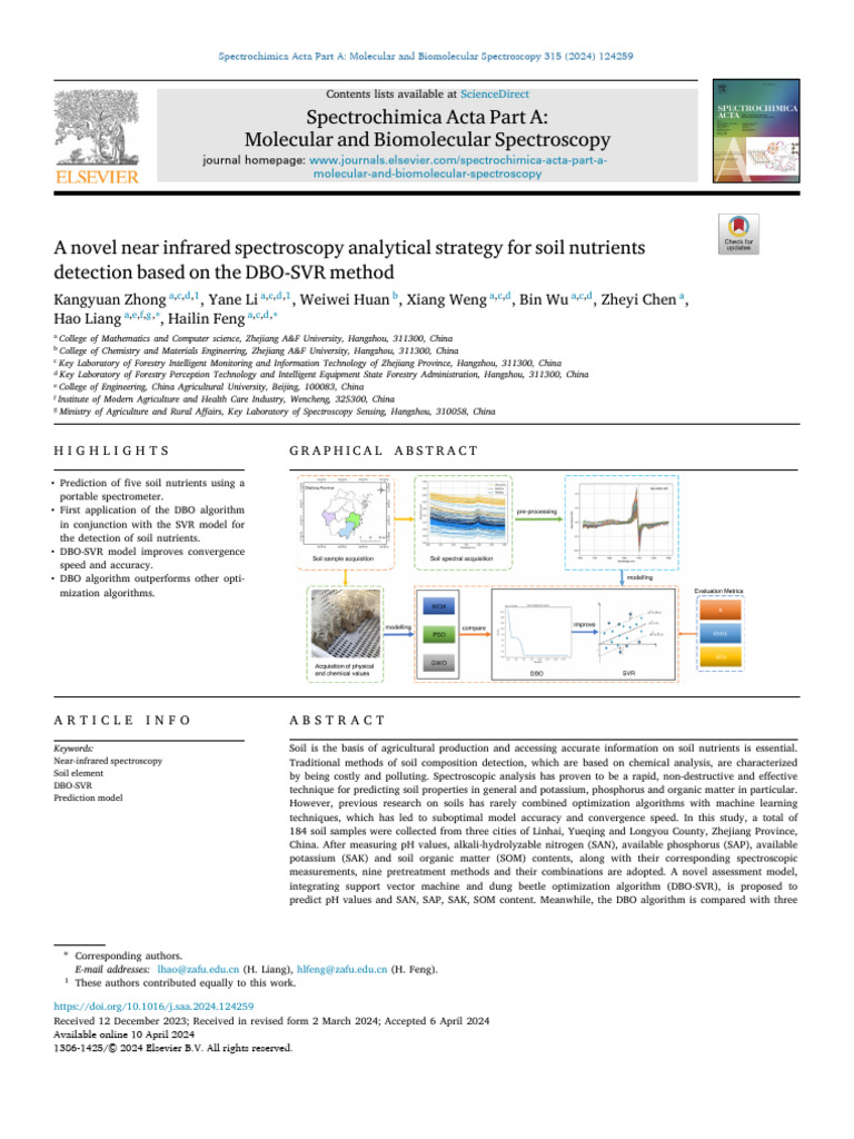 A Novel Near Infrared Spectroscopy Analytical Strategy For Soil Nutrients Detection Based On The ...