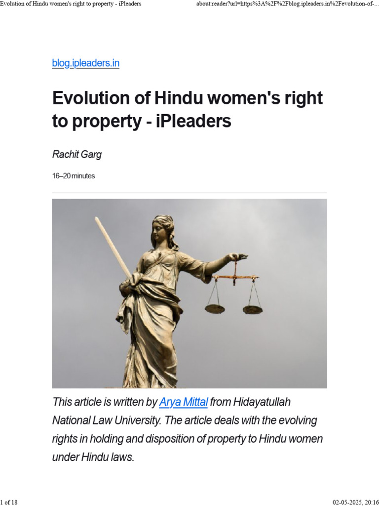 Succession Rights of Hindu Women Pre and Post-Hindu Succession Act ...