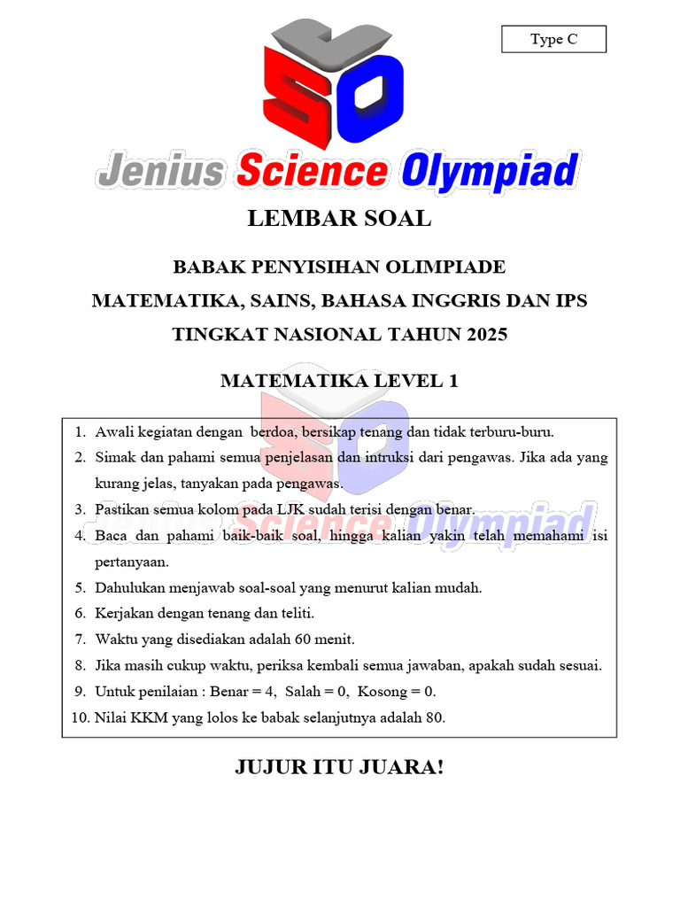 Soal Penyisihan Jso 2025 Type C | PDF