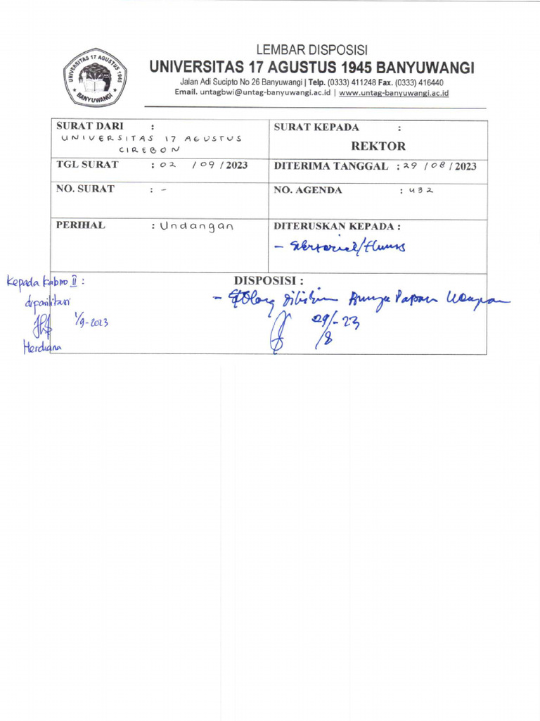 432 UNTAG Cirebon - Undangan Wisuda | PDF