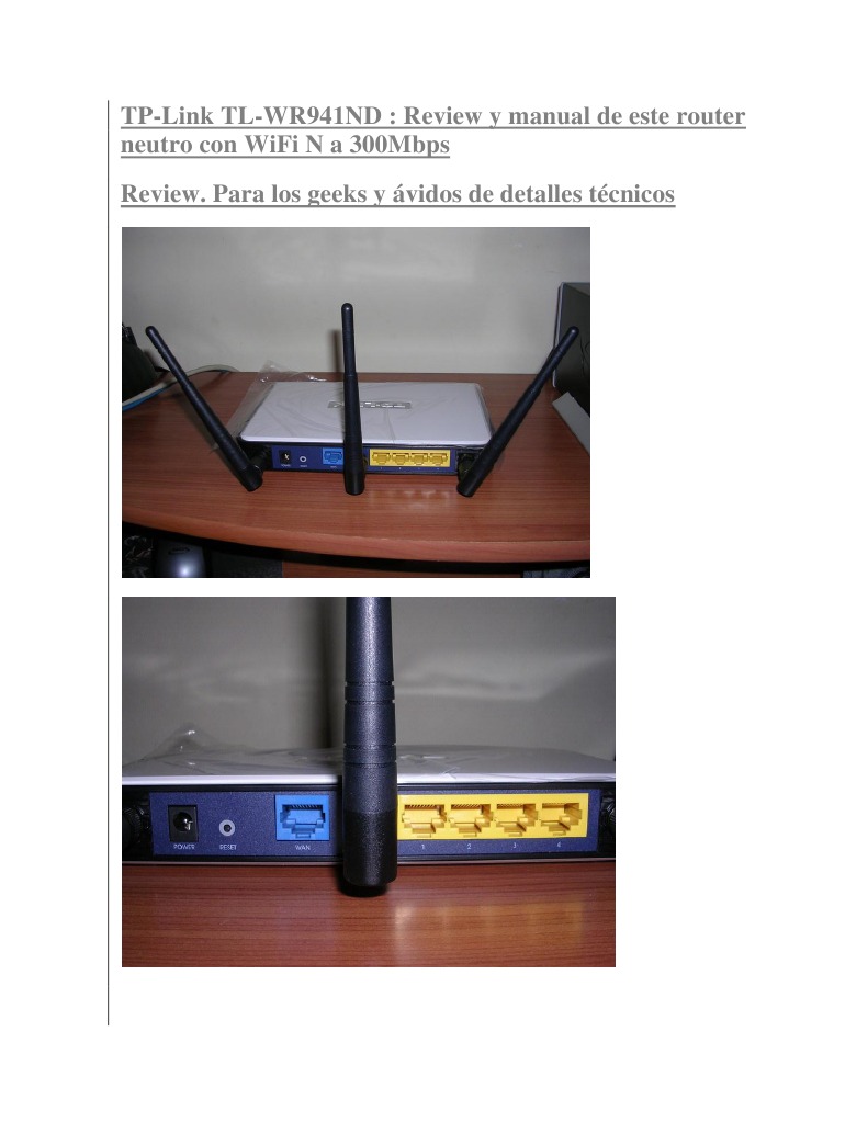 Configuración Del Router TP Link | PDF | Dirección IP | Enrutador (Computación)