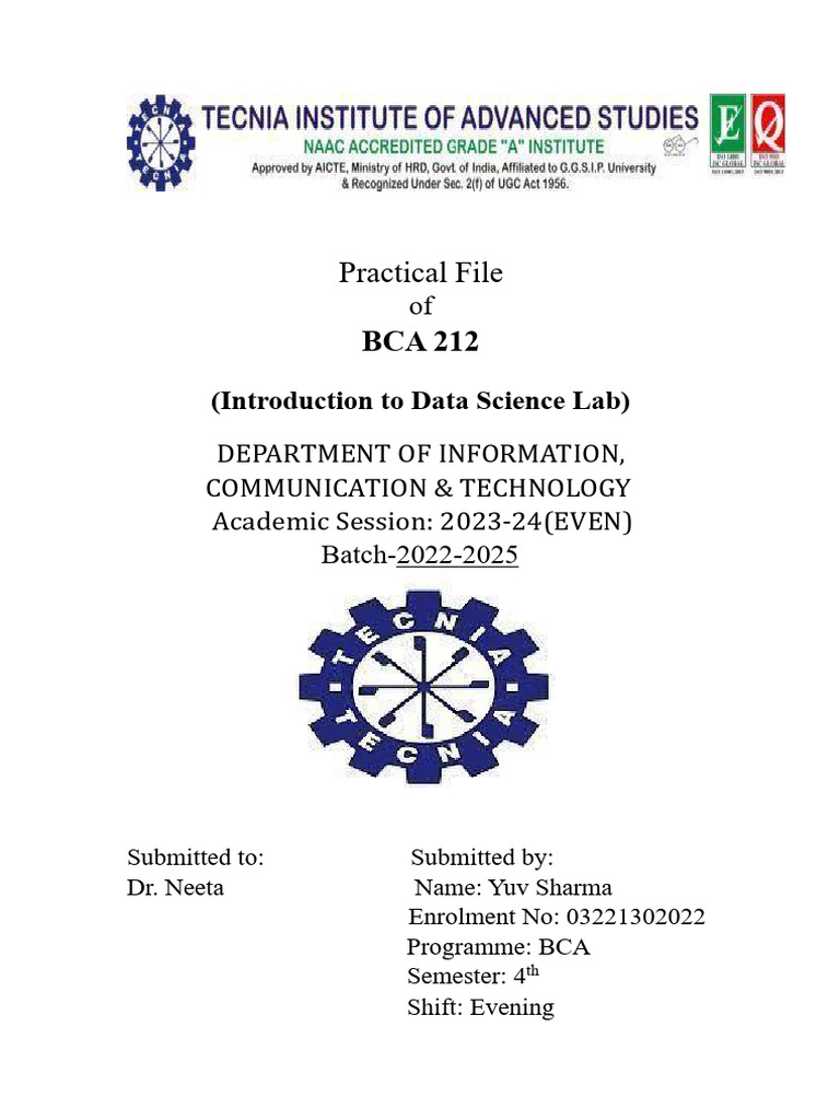 Yuv Sharma Data Science | PDF