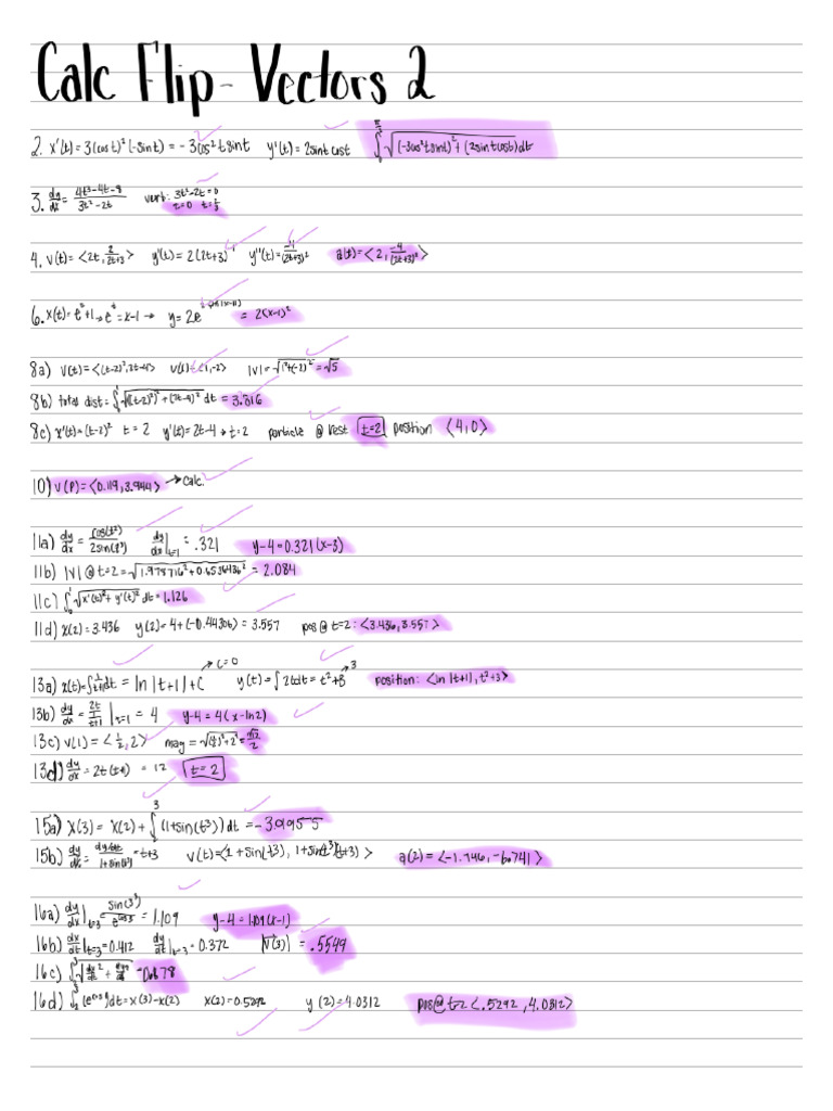 Calc Flip - Vectors 2 | PDF