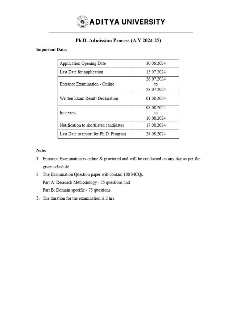 Important Dates PHD Entrance Exam Syllabus | PDF | Statistics ...