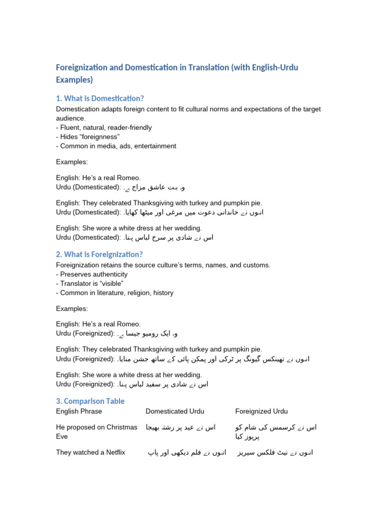 Foreignization and Domestication | PDF