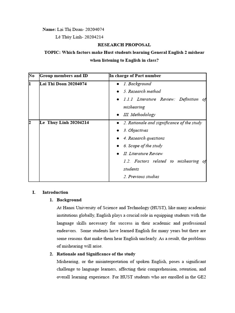 Factors Causing Mishearing in GE2 Students | PDF | Second Language ...