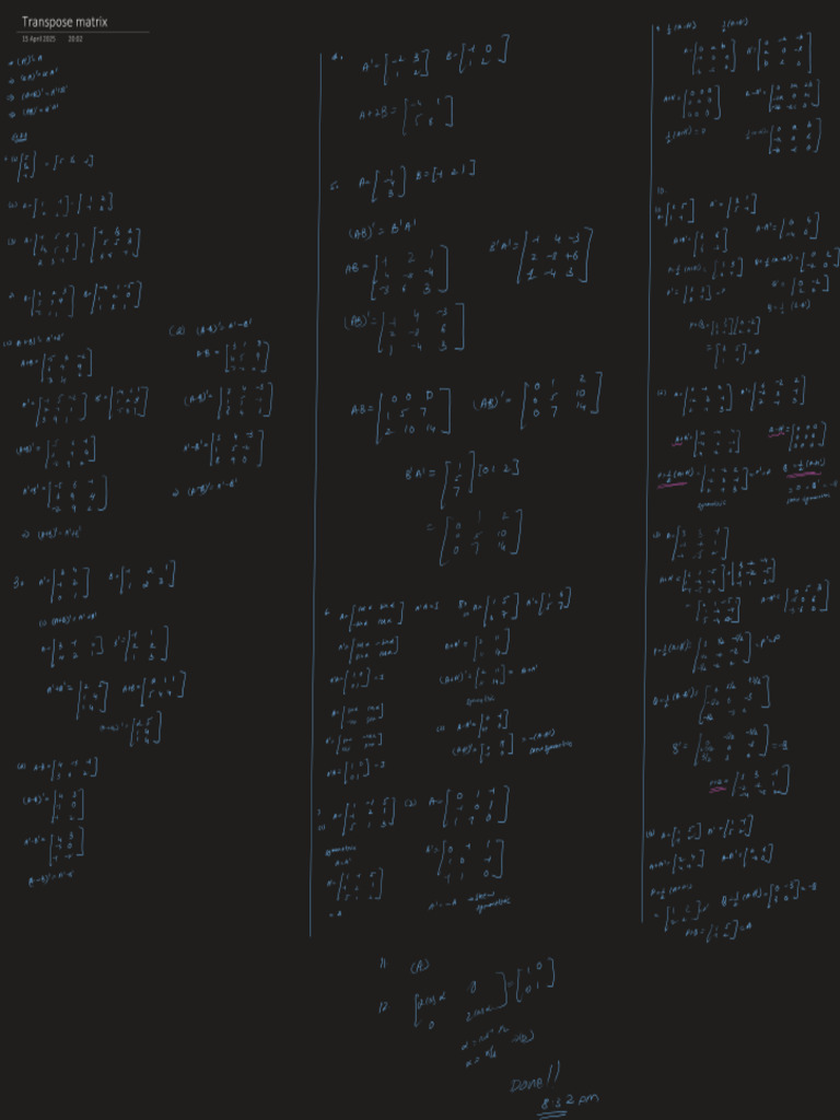 Transpose Matrix | PDF
