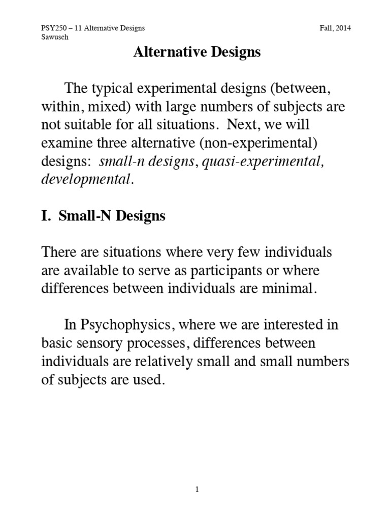 Alternative Research Designs in Psychology | PDF | Program Evaluation ...