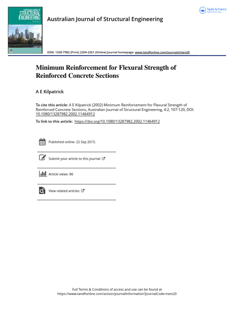 Minimum Reinforcement For Flexural Strength of Reinforced Concrete ...