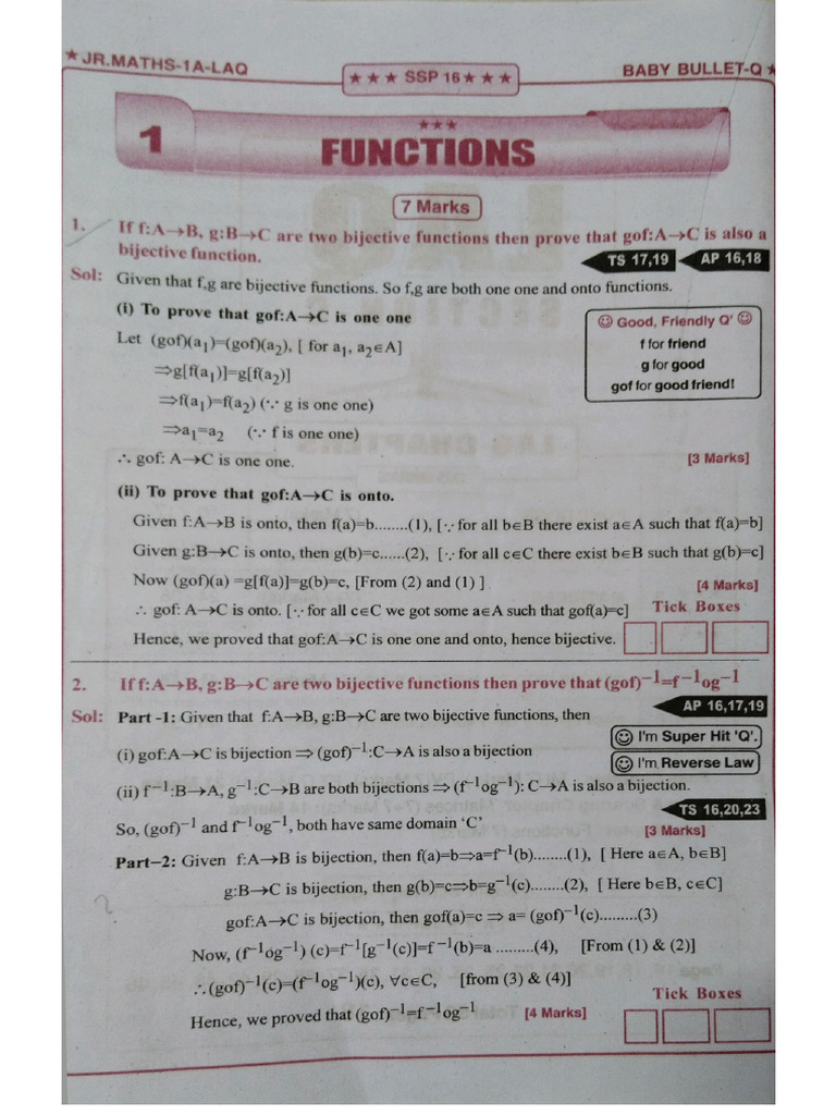 Maths 1a Functions | PDF