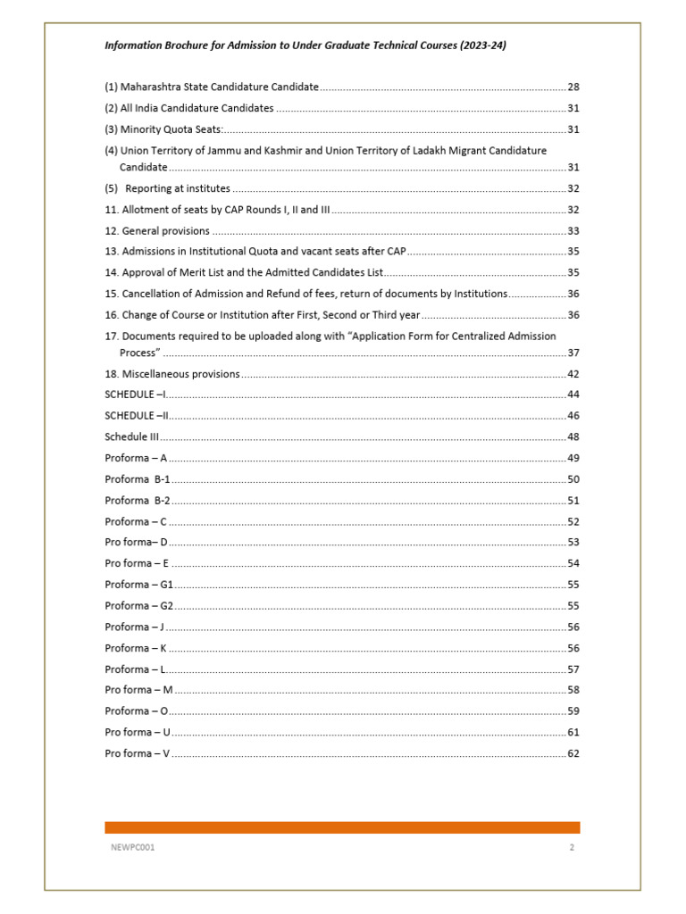 Information Brochure For A Corse in Indian University Based in India | PDF | Pro Forma | Accounting