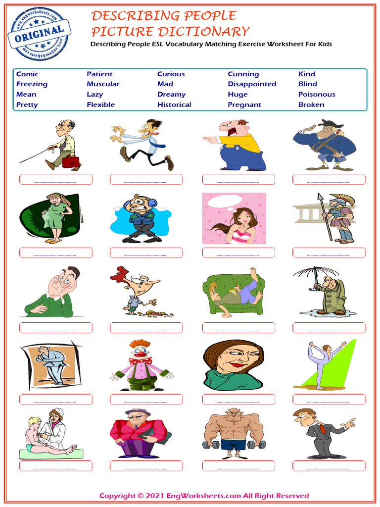 ESL Vocabulary: Describing People | PDF