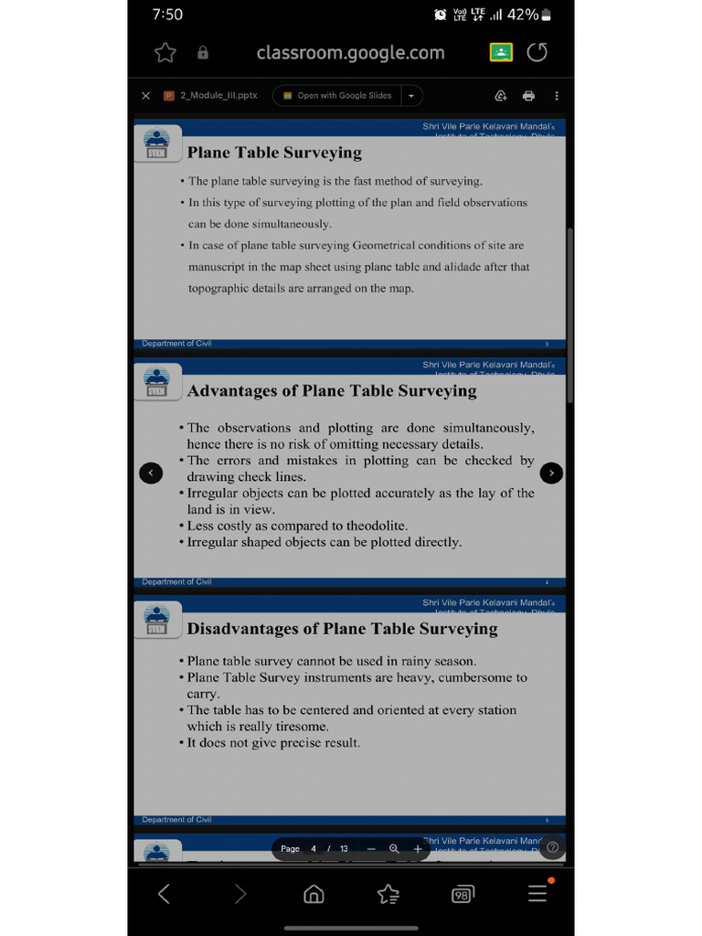 Advantages and Disadvantage of Plane Table | PDF