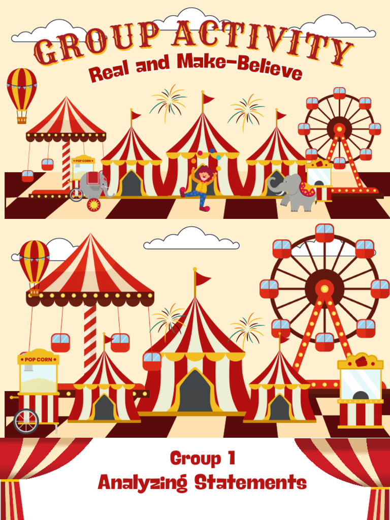 Group Activity Real or Make-Believe | PDF