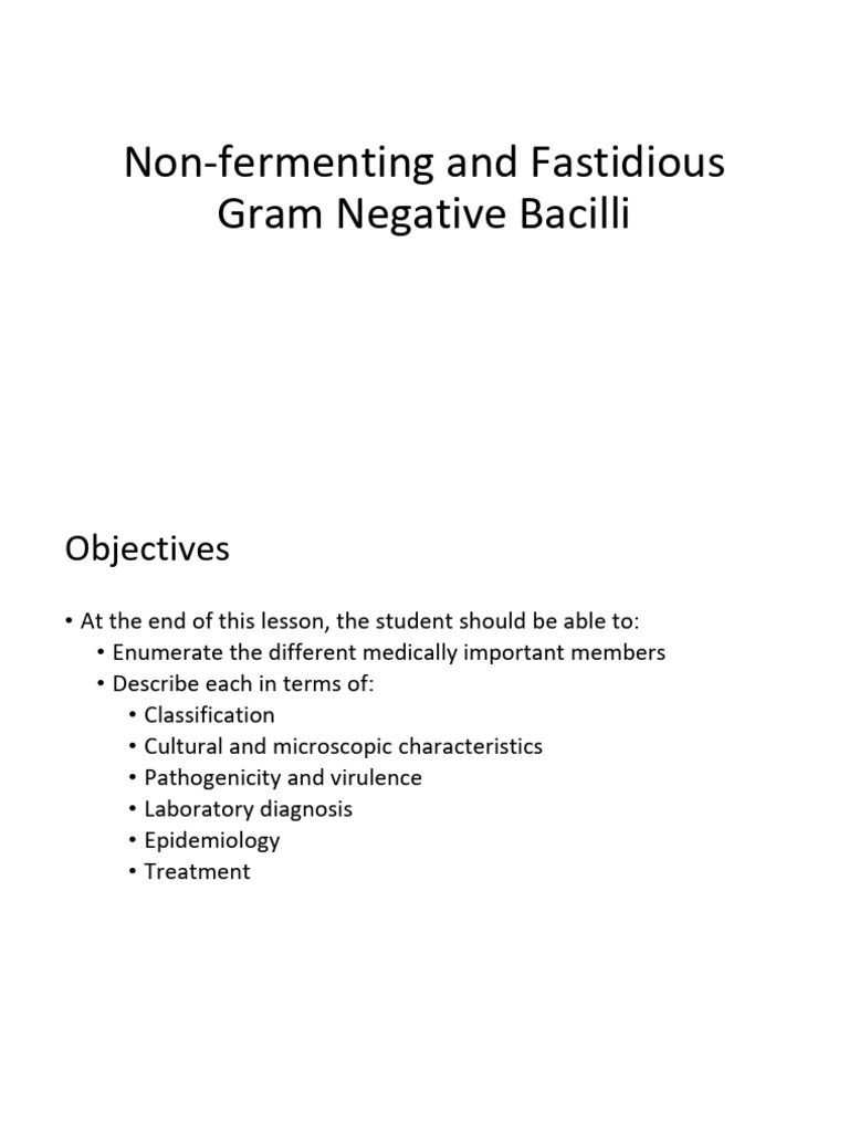 Non-fermenting and Fastidious Gram Negative Bacilli (2) | PDF | Pseudomonas Aeruginosa | Infection