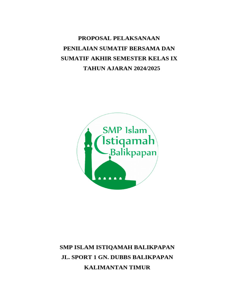 Proposal Sumatif Dan SAS IX 2425 Genap | PDF