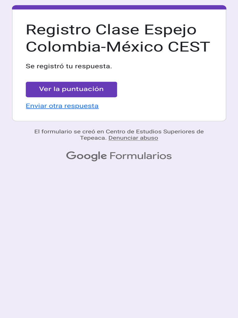 Registro Clase Espejo Colombia-México CEST | PDF