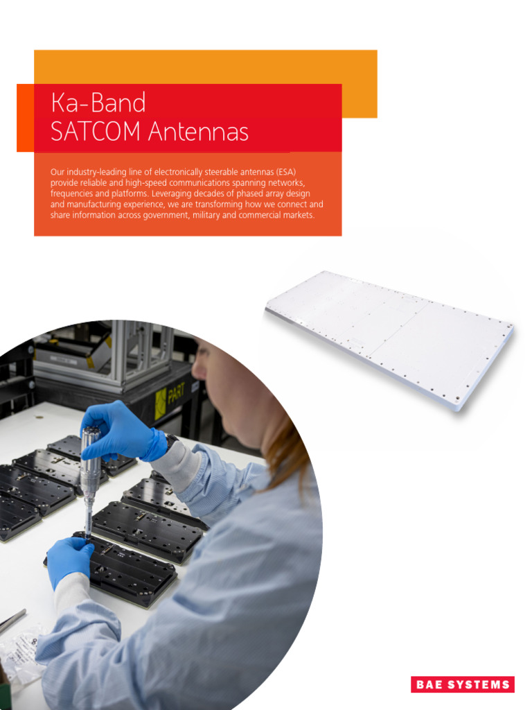 D3285 KA+Band+SATCOM+Antenna RebrandBAE | PDF | Antenna (Radio) | Communications Satellite