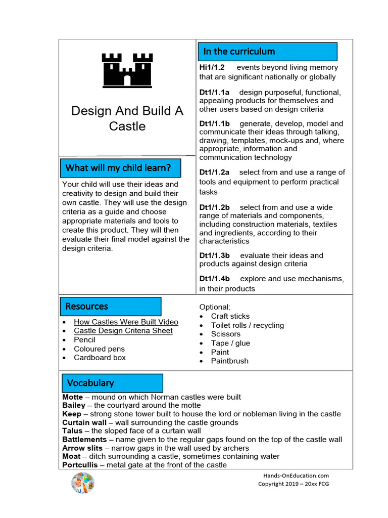 Design and Build A Castle | PDF | Castle