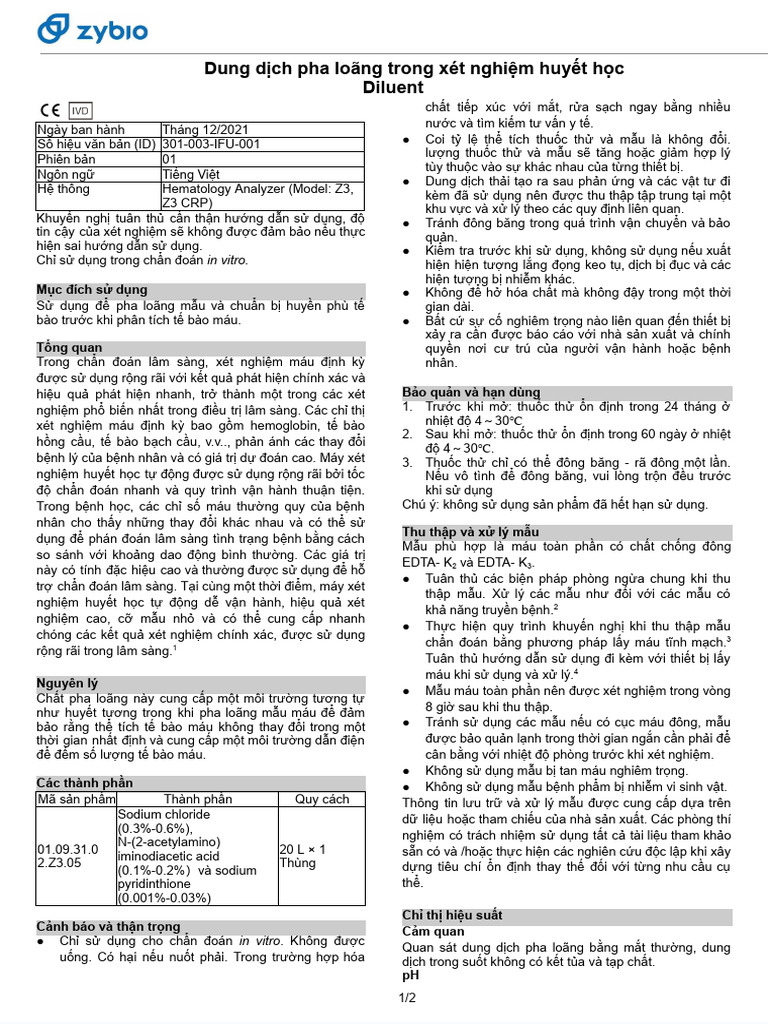 ZBO - HDSD - Dung Dich Pha Loang | PDF