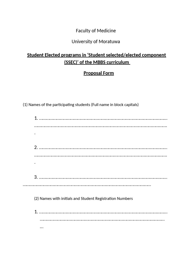 Elective Proposal Format 2024 | PDF