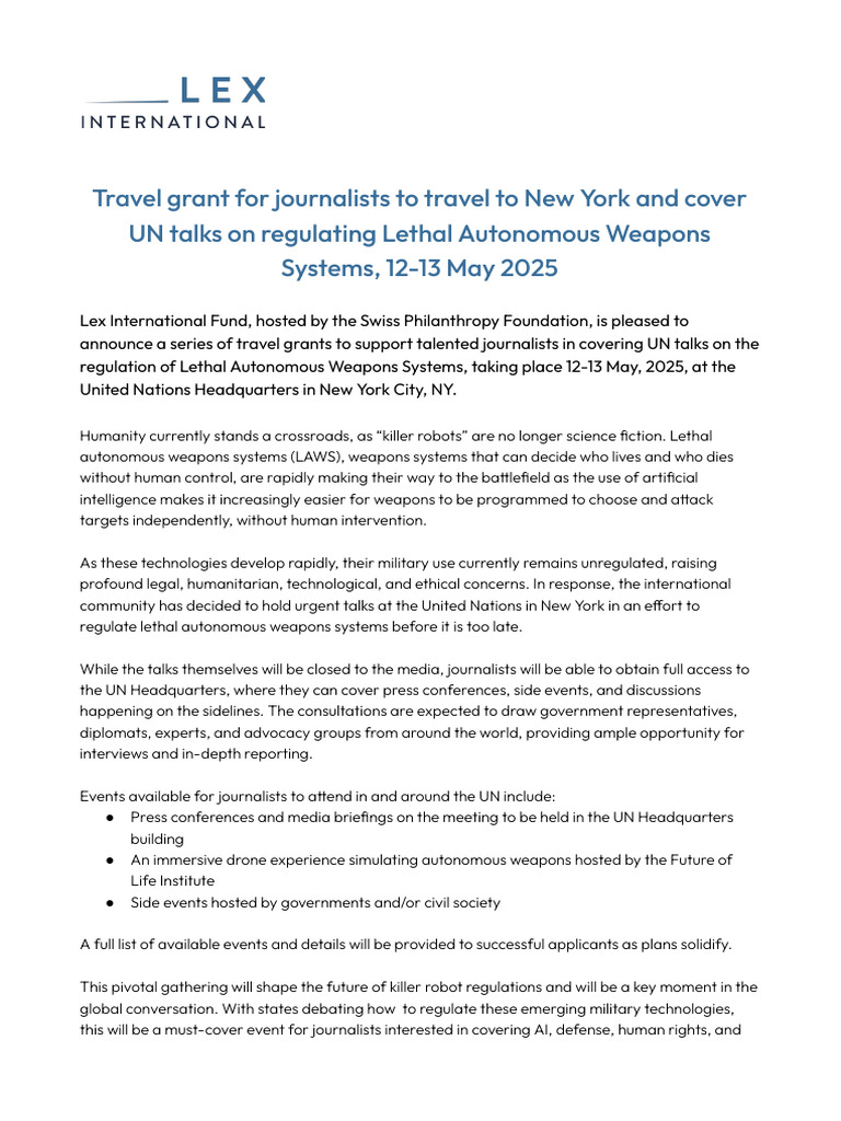 AWS Talks Journalist Travel Grant | PDF