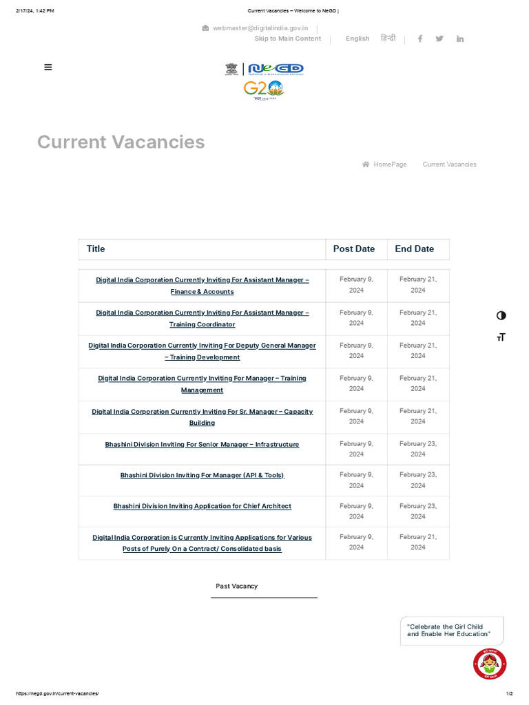Current Job Openings at NeGD | PDF