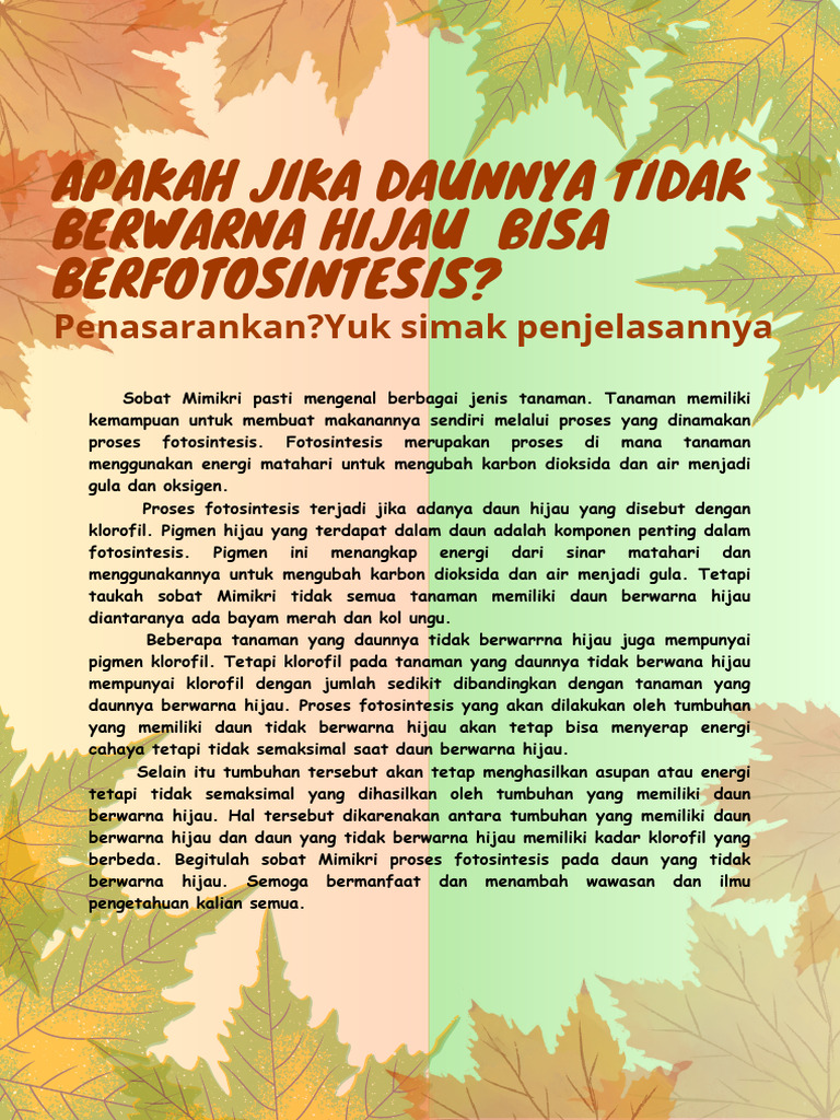 Apa Itu Klorofil | PDF