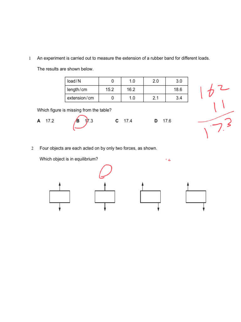 Hooke's Law (Multiple Choice) QP | PDF | Length | Force