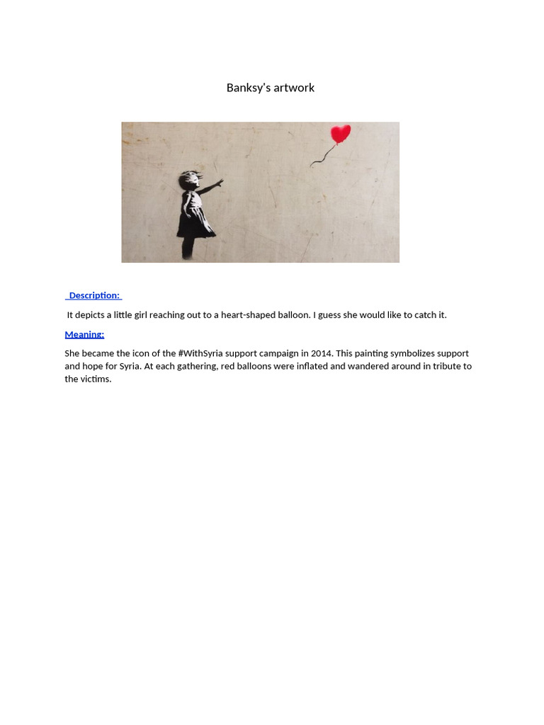 Banksy's Heart Balloon Artwork Meaning | PDF