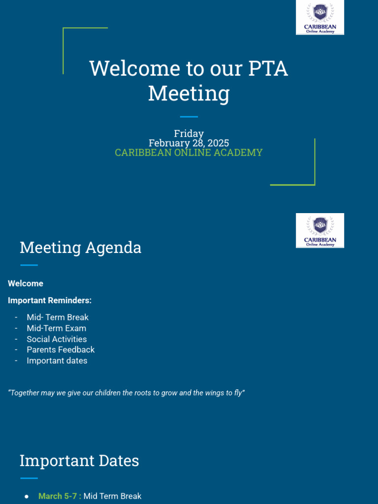 PTA Meeting February 28,2025 Agenda | PDF