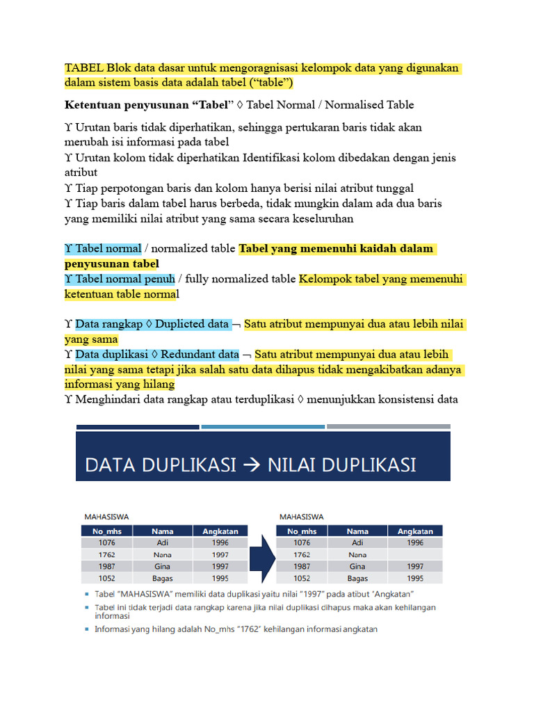 Rangkuman Keterangan Data Ms. Access | PDF