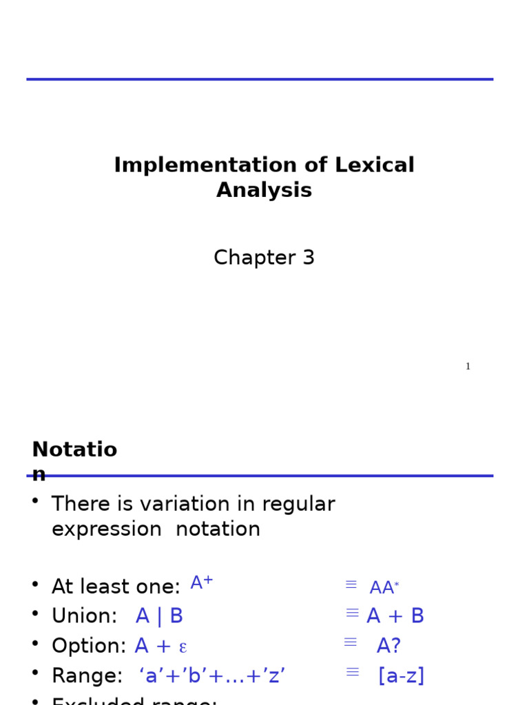 Chapter 3 Implementation - of - Lexical - Analysis | PDF | Theoretical ...