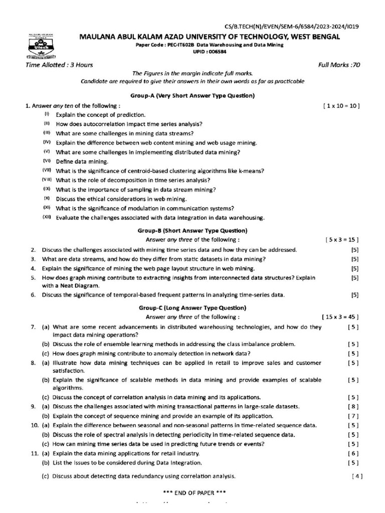 Previous Yr Sem 6 Question | PDF