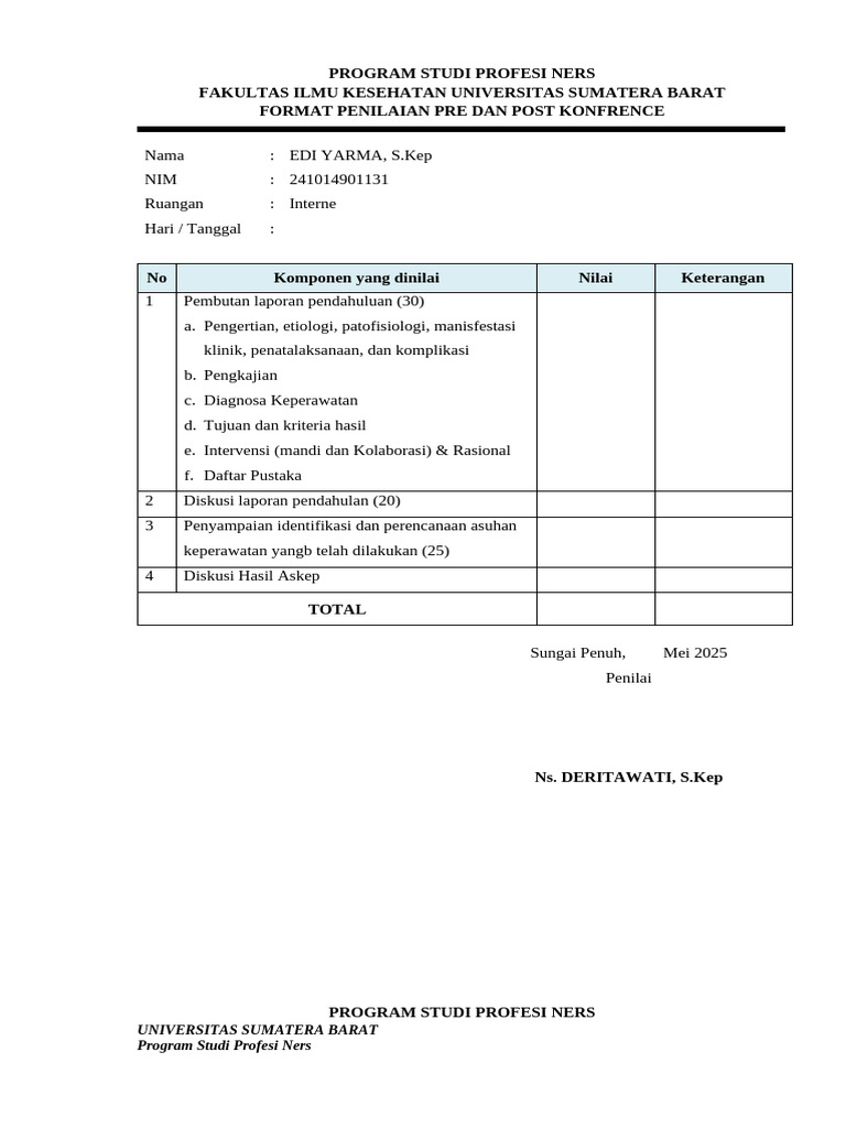 Format Penilaian KMB | PDF