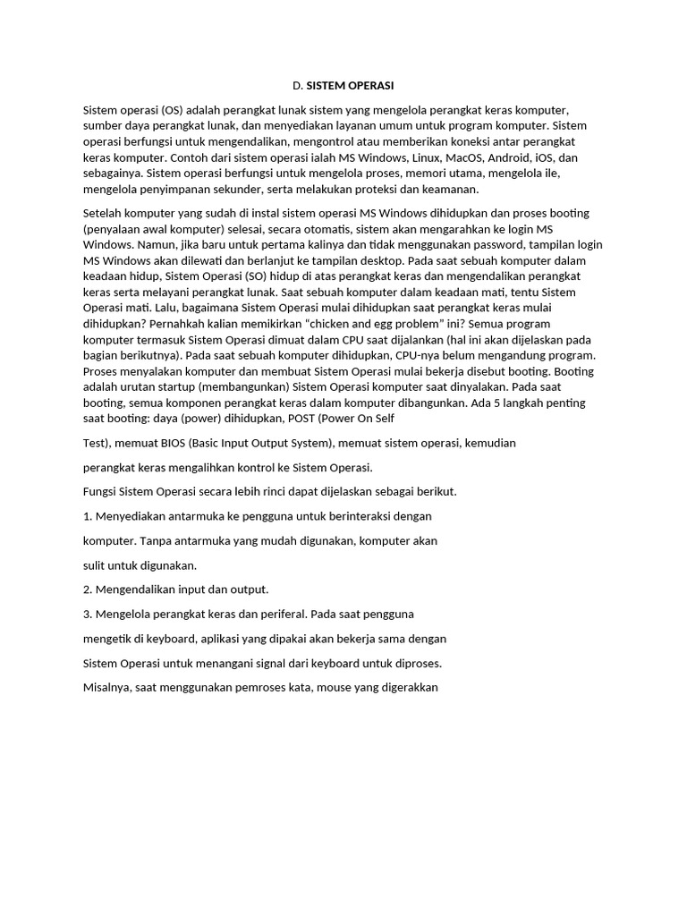 Sistem Operasi | PDF