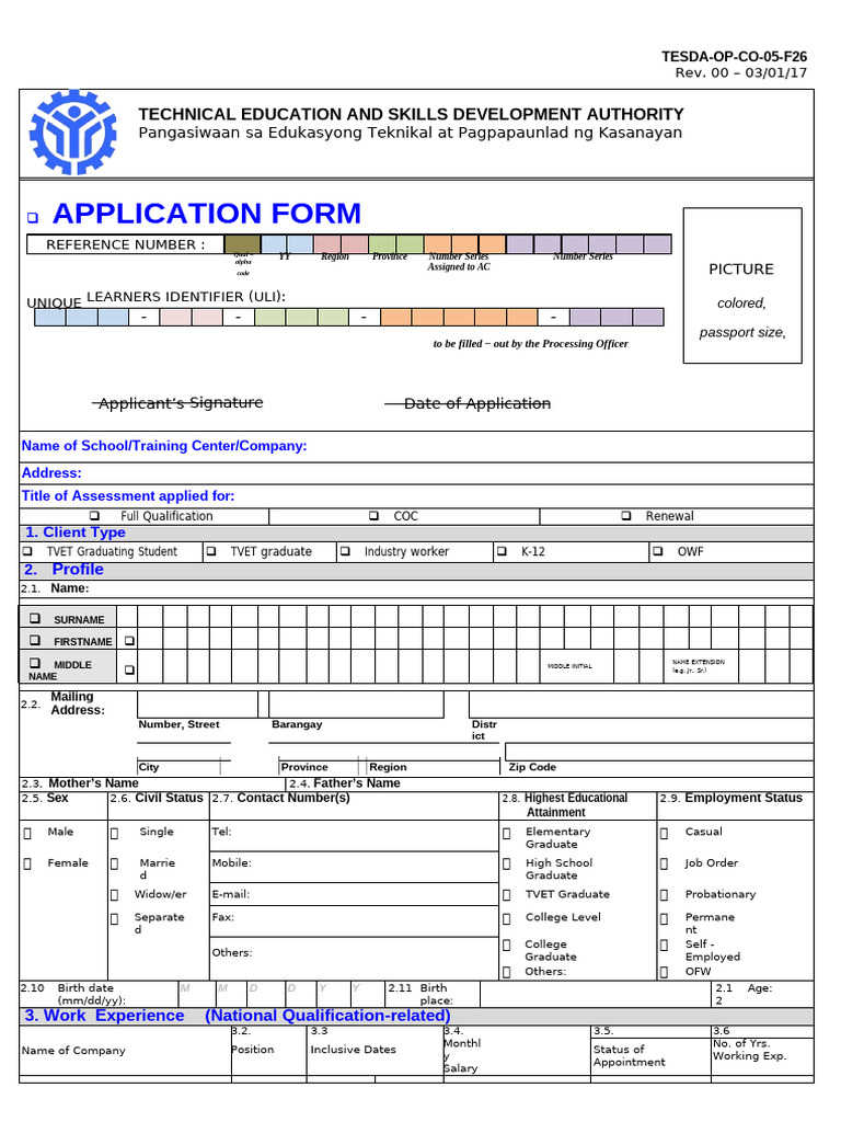 TESDA-OP-CO-05 - Competency - Assessment Forms | PDF | Vocational Education