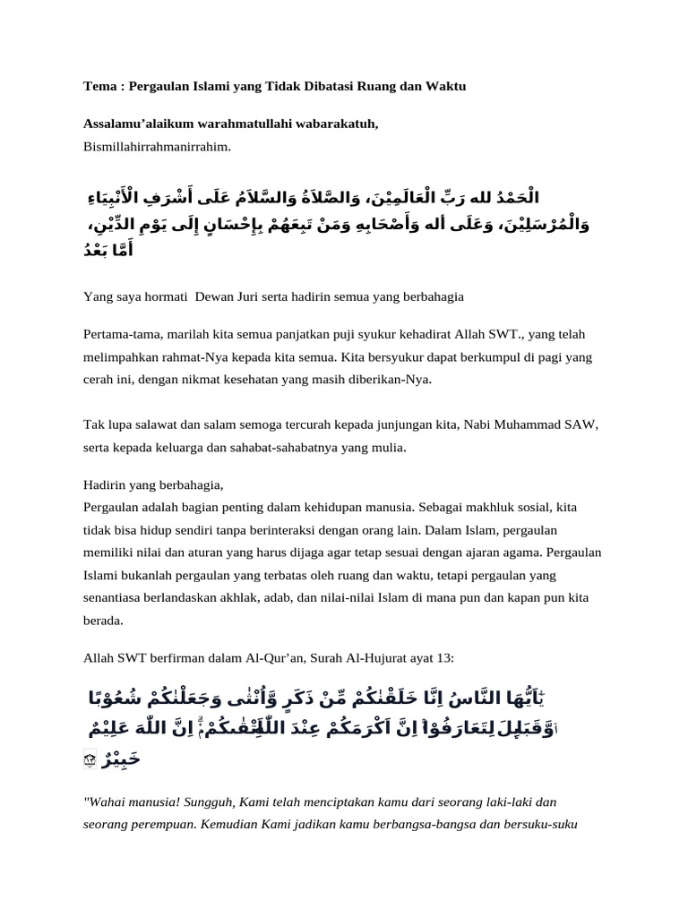Pergaulan Islami: Nilai dan Prinsipnya | PDF