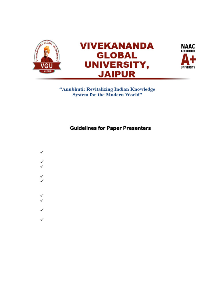 IKS - 2025 - Guidelines For Paper Presenters - Session II | PDF