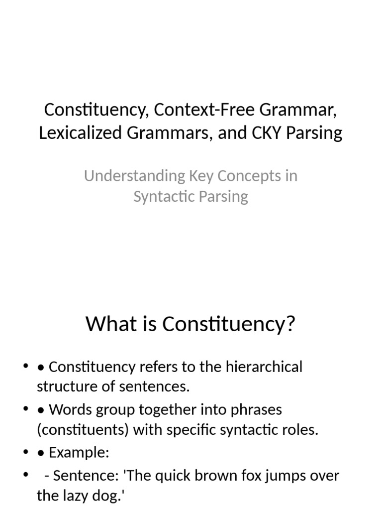 Constituency CFG CKY Parsing | PDF | Phrase | Syntax